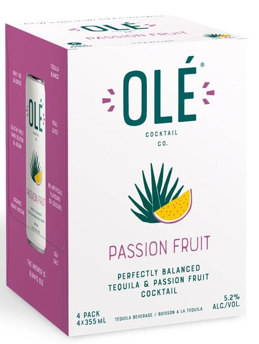 Wine and Beyond - OLE COCKTAIL TEQUILA PASSIONFRUIT 355ML 4PK CAN - Ole ...